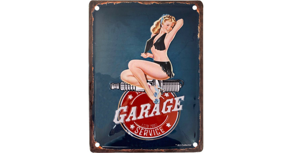 Plaque pin-up garage 15x20 - Les Plaques/Plaques 15x20 cm - nostalgic-deco